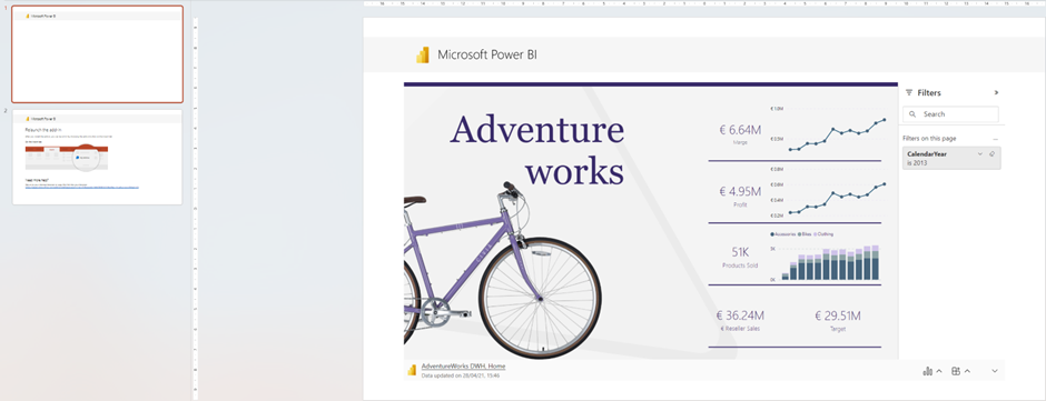 Using Power BI Visuals inside your PowerPoint presentation – Side Quests